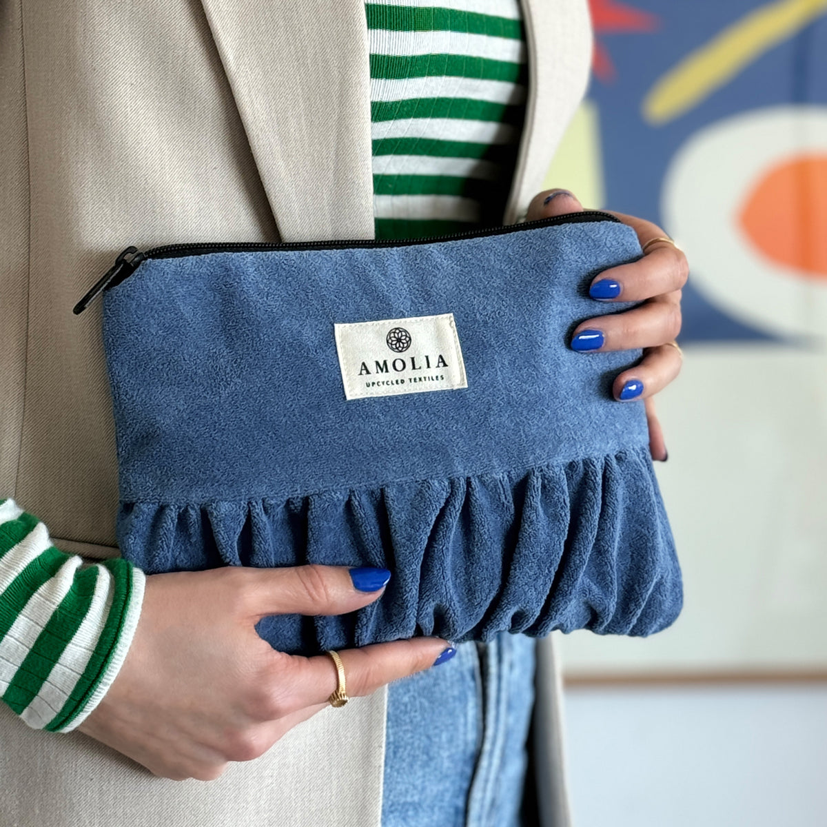 Amolia - Upcycled vintage taske, blå